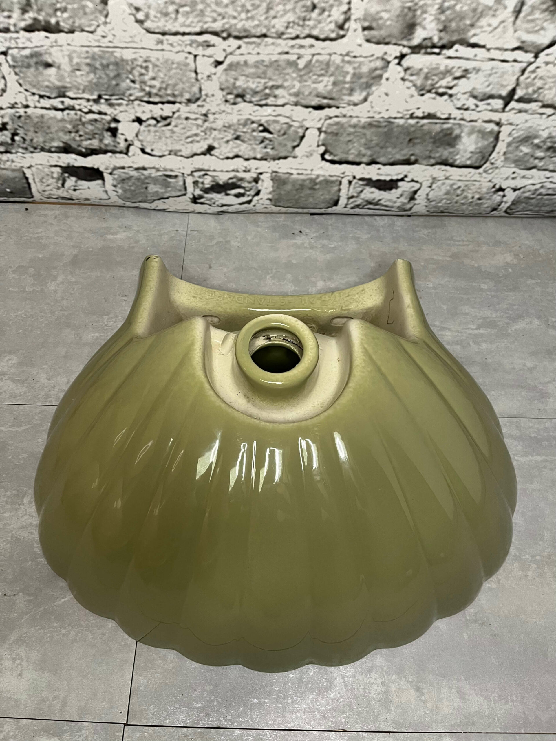 Retro 1970s Avocado Toilet & Basin Set - Sanitary Salvage