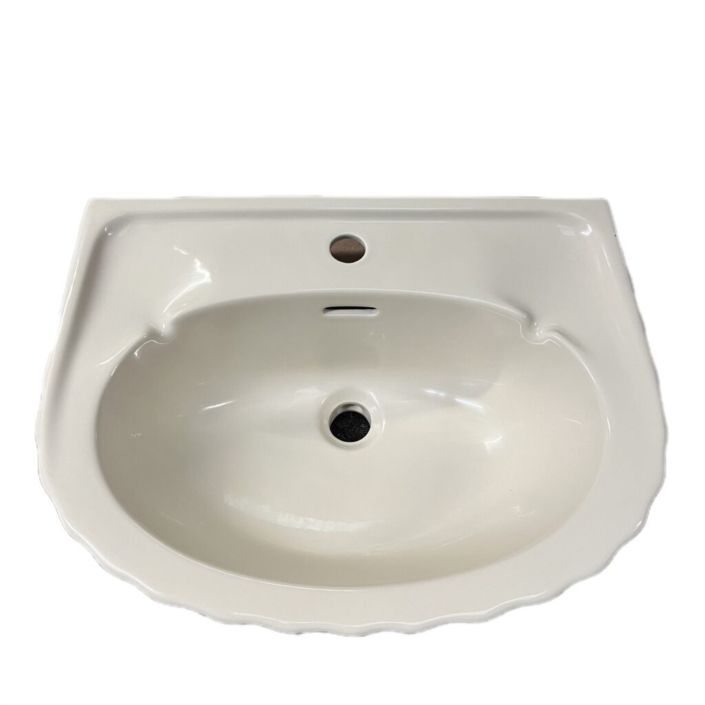 Champagne Trent Mirabelle Shell Shape Pedestal Basin - Sanitary Salvage